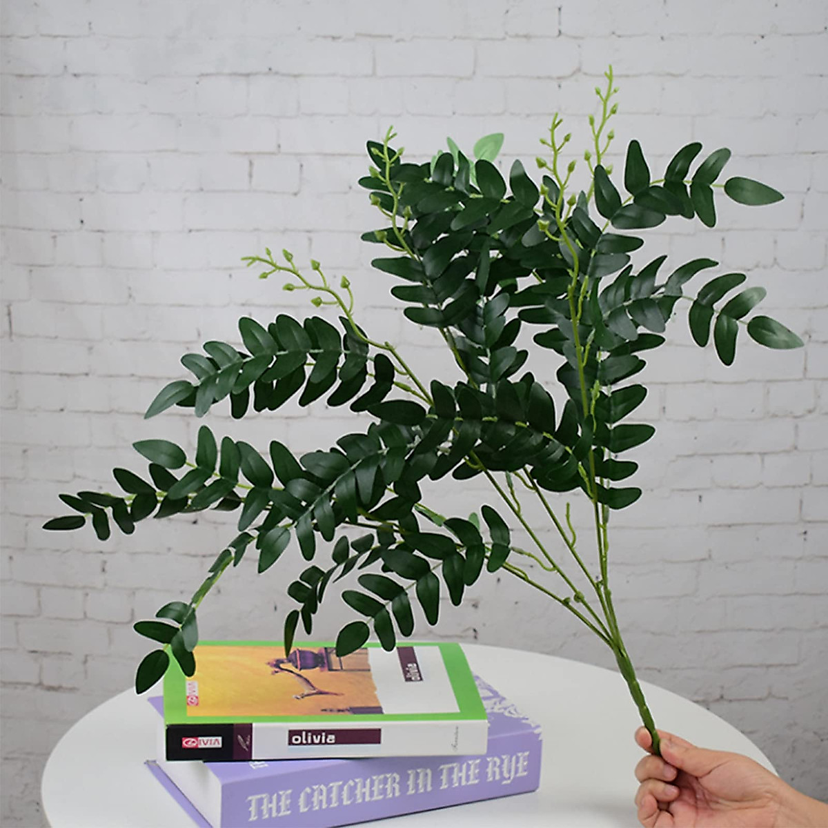 RIFNY Artificial Plants, Artificial Locust Tree Leaves 20.5 inch 3 Pack of Fake Green Shrubs Artificial Leaf, Faux Indoor Outdoor Greening for Home Garden Balcony Window Décor