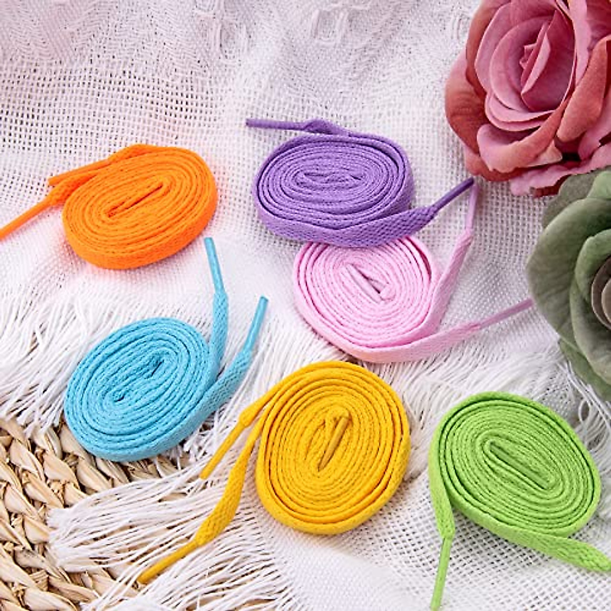 FEQO 30 Pairs Colored Shoe Laces 47 Inch Shoestrings Flat Shoelaces Colorful Shoe Laces for Sneakers Boots Skate Shoes Sport Shoes