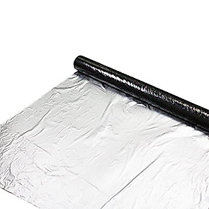 TEXALAN 4 * 600 FT LLDPE Black on Silver Plastic Mulch 1 Mil Embossed for Garden, Crops, Fruits