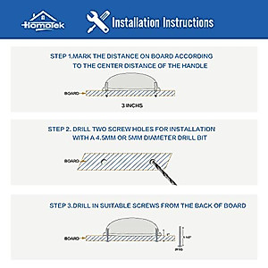 HOMOTEK 6 Pack Drawer Bin Cup Pulls Dresser Pulls for Cabinets Oil Rubbed Bronze - 3 Inch Hole Centers Furniture Handles,Kitchen Cabinet Hardware