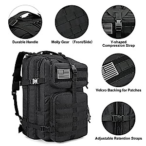 G4Free 50L Tactical Backpack 3 Day Assault Pack Outdoor Bug Out Bag Military Style for Trekking Camping Fishing Hiking