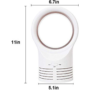 DAYSALER Bladeless Fan, Portable Personal Air Cooler Desktop Air Multiplier Table Cooling Fan, Safe Quiet Table Fan Portable Durable Lightweight for Home Bedroom Baby-Room Office Outdoor