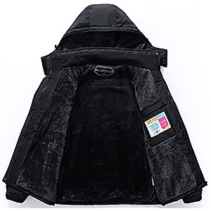 OTU Women's Waterproof Ski Jacket Snowboarding Windbreaker Warm Winter Hooded Mountain Snow Coat Large