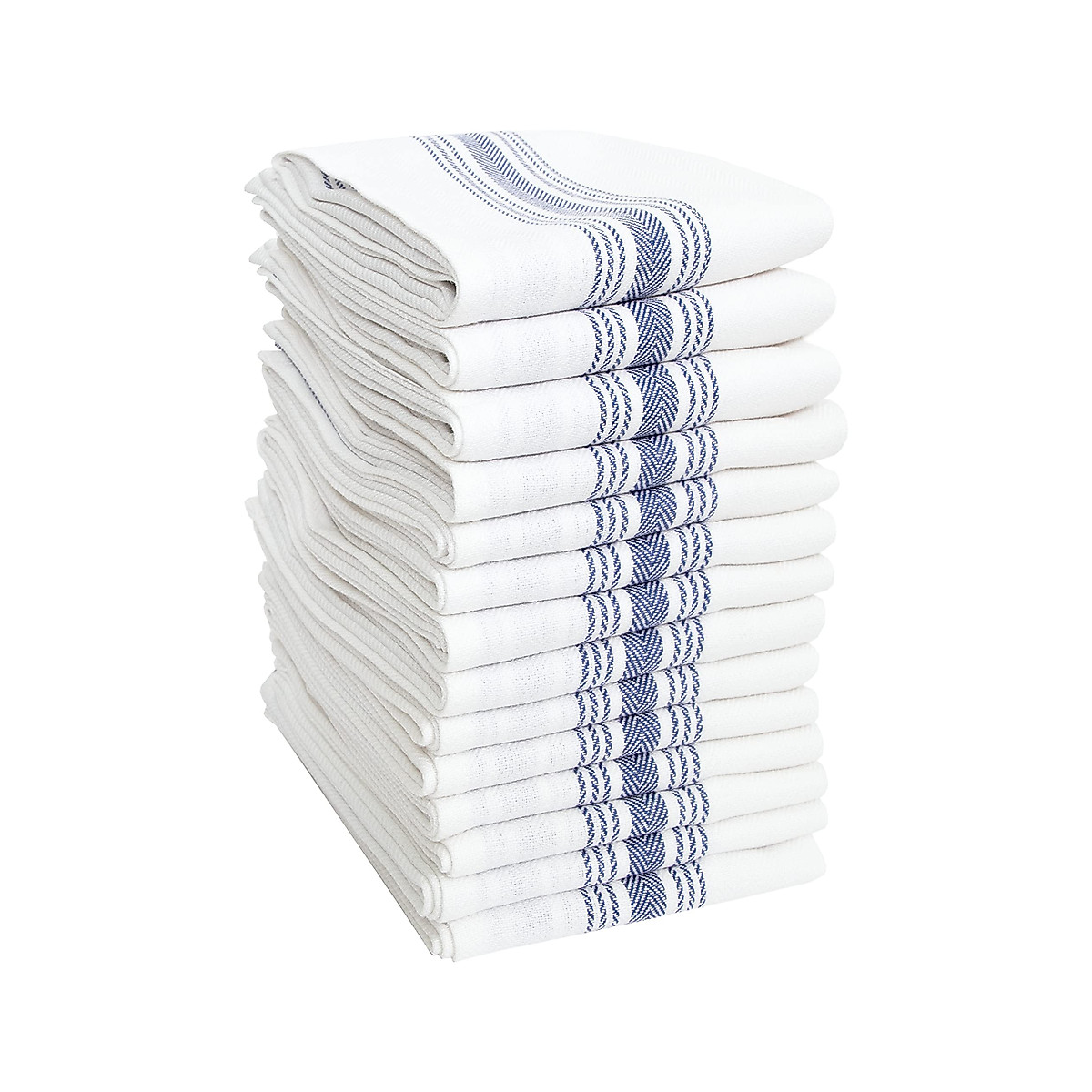 Value Basics Herringbone Dish Set Kitchen Towel, White, 14 Count