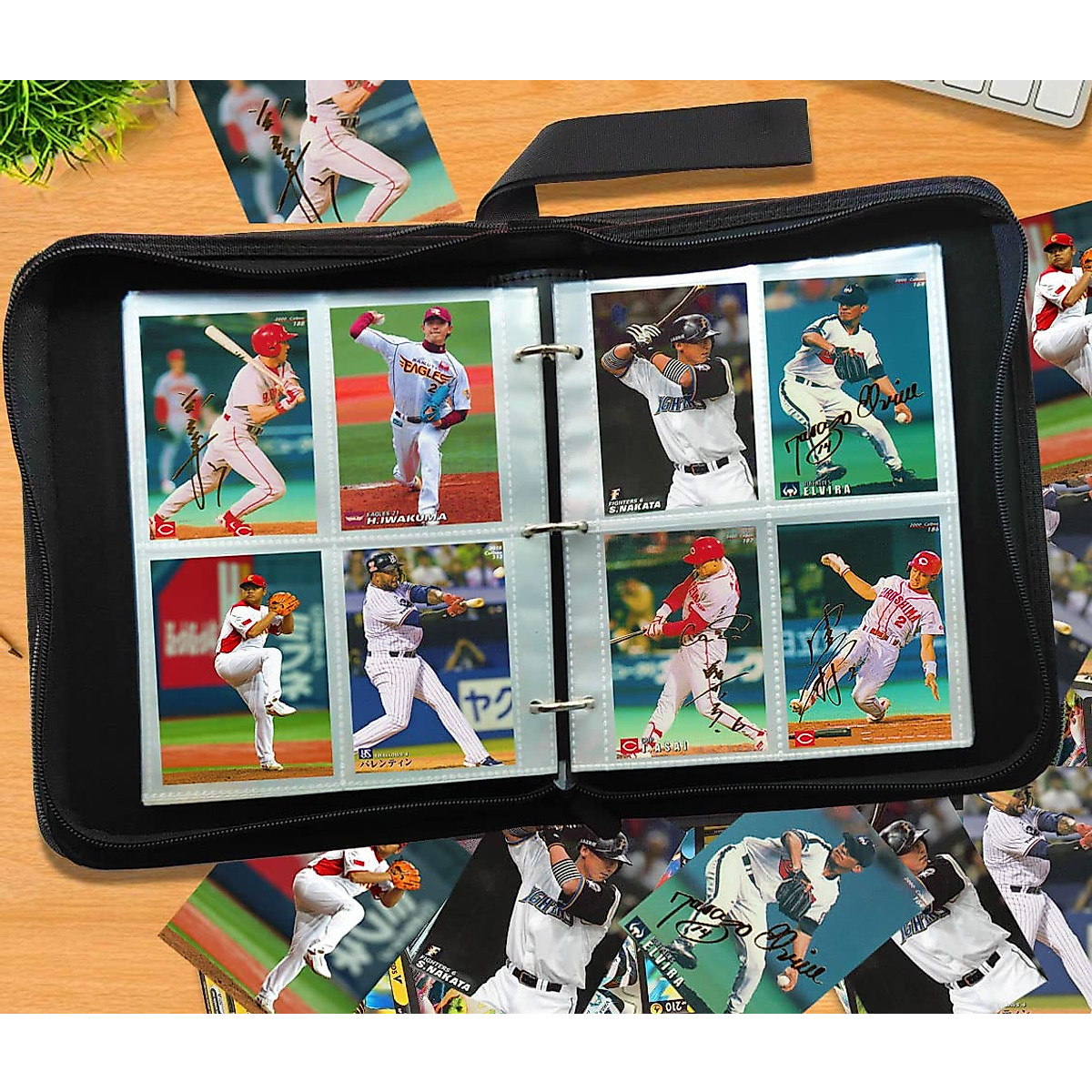 PKMLIFE Football Card Binder, 4 Pocket Baseball Trading Card Binder Storage Protectors, Card Holder Sleeves for Sports Cards and Basketball and Hockey Cards, 50 Pages Put up to 400 Cards (Football)