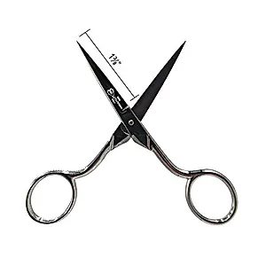 Ultima 4 Inch Embroidery Scissors – Drop Forged Carbon Steel Embroidery Sheers, Straight Blade, Chrome Plated & Made in Italy