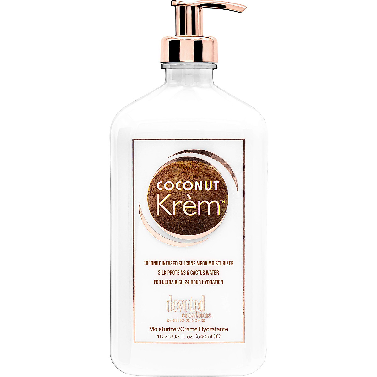 Devoted Creations Coconut Krém Moisturizer - Coconut Infused Silicone Moisturizer with Silk Proteins & Cactus Water for Ultra Rich 24 Hour Hydration 18.25 oz.