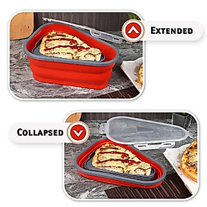 Wavebox Silicone Expandable Foldable Reusable Leftover Pizza Slice Storage Container