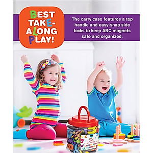 Magnetic Foam Letters and Numbers Premium Quality ABC, 93 Foam Alphabet Magnets | Educational Toy for Preschool Learning, Spelling, Counting in Canister