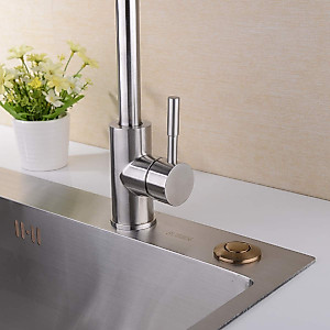 SINKINGDOM Garbage Disposal SinkTop Air Switch Kit with Long Button,Brass Made Cover,Champagne Bronze