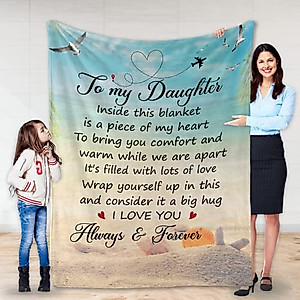 Fastpeace to My Daughter Blanket, Gifts for Daughter from Mom Dad, Christmas Birthday Graduation Thanksgiving Mother Day Best Gift Ideas Throw Blanket for Daughter