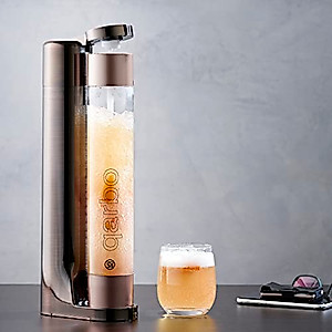qarbo sparkling water maker OUR BEST DEAL with 4 bottles and 4 airchage caps (Dark Bronze)