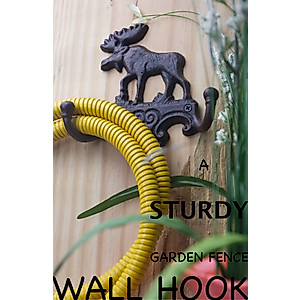 Stelalloy Decorative Wall Hook, Wrought Iron Hooks, Cast Iron Coat Hooks, Deer Antler Décor Wall Hook Animal, Rustic Coat Hooks, Towel Holder, Key Holder Wall, Pool Towel Rack, Patio Décor