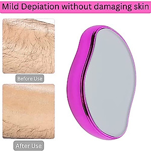 Crystal Hair Eraser | Reusable Exfoliation Flawless Magic Removal Stone for Men and Women Painless Remover Tool for Back, Arms, and Legs Washable and Portable Shaving Epilator for Smooth Skin Pink