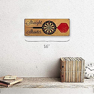Homebody Accents Straight Shooter Bulls Eye Metal Sign, Darts, Game Room, Mancave, Den