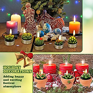 Shihanee 24 Pack Succulent Candles Cactus Tealight Candles Bulk with Terracotta Pot Novelty Handmade Stylish Plant Candles for Baby Shower Birthday Wedding Party Favors Home Decor (Classic Style)