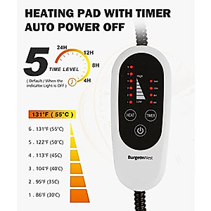 BurgeonNest Heated Cat Bed, Pet Heating Pad with Timer, 18" x 16" Upgraded Electric Heated Dog Bed with Temperature Adjustable Heated Pet Mat Warmer Blanket Auto Power-Off