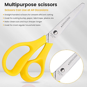 Scissors, BURVAGY 6" Multipurpose Scissors Bulk 16-Pack, Right/Left Handed Comfort-Grip Handles Ultra Sharp Blade Shears Sturdy Sharp Scissors for Office Home School Sewing Fabric Craft Supplies