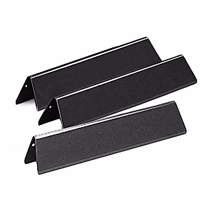 BBQ funland PH7635 (3-Pack) Porcelain Steel Heat Plate for Weber Spirit 200 Series with Front-Mounted Control Panels Gas Grills, Aftermarket Replacements (15.3” x 3.5” x 2.5”)
