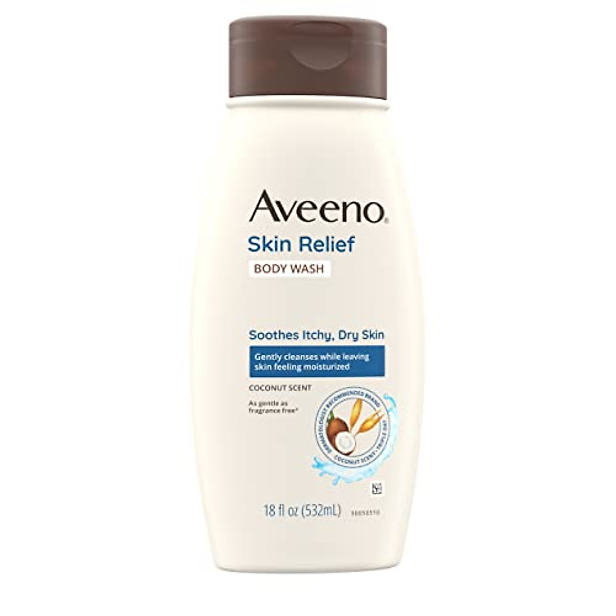 Aveeno Skin Relief Body Wash with Coconut Scent & Soothing Triple Oat Formula, Body Wash Soothes Itchy, Dry Skin, Coconut Scented Cleanser is as Gentle as Fragrance Free, 18 fl. oz