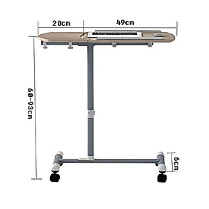 SCKTFS Computer Student Laptop Desk Height Adjustable Wooden Laptop Table Computer Standing Desk with Tablet Slot Mobile Workstation with Wheels