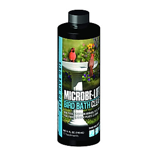MICROBE-LIFT Bird Bath Clear Two-in-One Water Cleaner and Surface Treatment for Outdoor Birdbaths and Fountains, Safe for Birds, Fish, and Frogs (Birdbath Clear 4-Ounce)