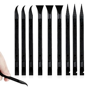 9 Pcs Plastic Scraper Tool for Tight Spaces, Scratch Free Plastic Scraper Cleaning Pen Handy Multi-Use Scraping Tool for Removing Food Labels Stickers Paint Grease Crevices