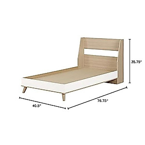 South Shore Yodi Complete Bed-Twin-Soft Elm and Pure White