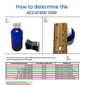55 x 28 mm Clear Perforated Shrink Band for Large Boston Rounds, Cylinder Bottles, Carafe Bottles and More. [Compatible Diameter Range: 1” – 1 1/4”] - Bundle of 50