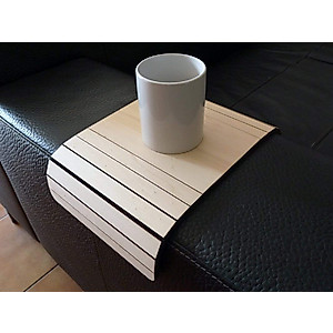 Wooden sofa armrest table in many colors as stone grey Small flexible over the couch side tables Narrow folding dining slinky arm tray Armchair trays server drink Slim wrap covers furniture