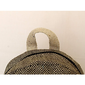 Handmade Hemp Mini Backpack For Women Girls Purse Cute Eco Friendly Light Weight Washable Small Bag for everyday lives (DARKGREEN)