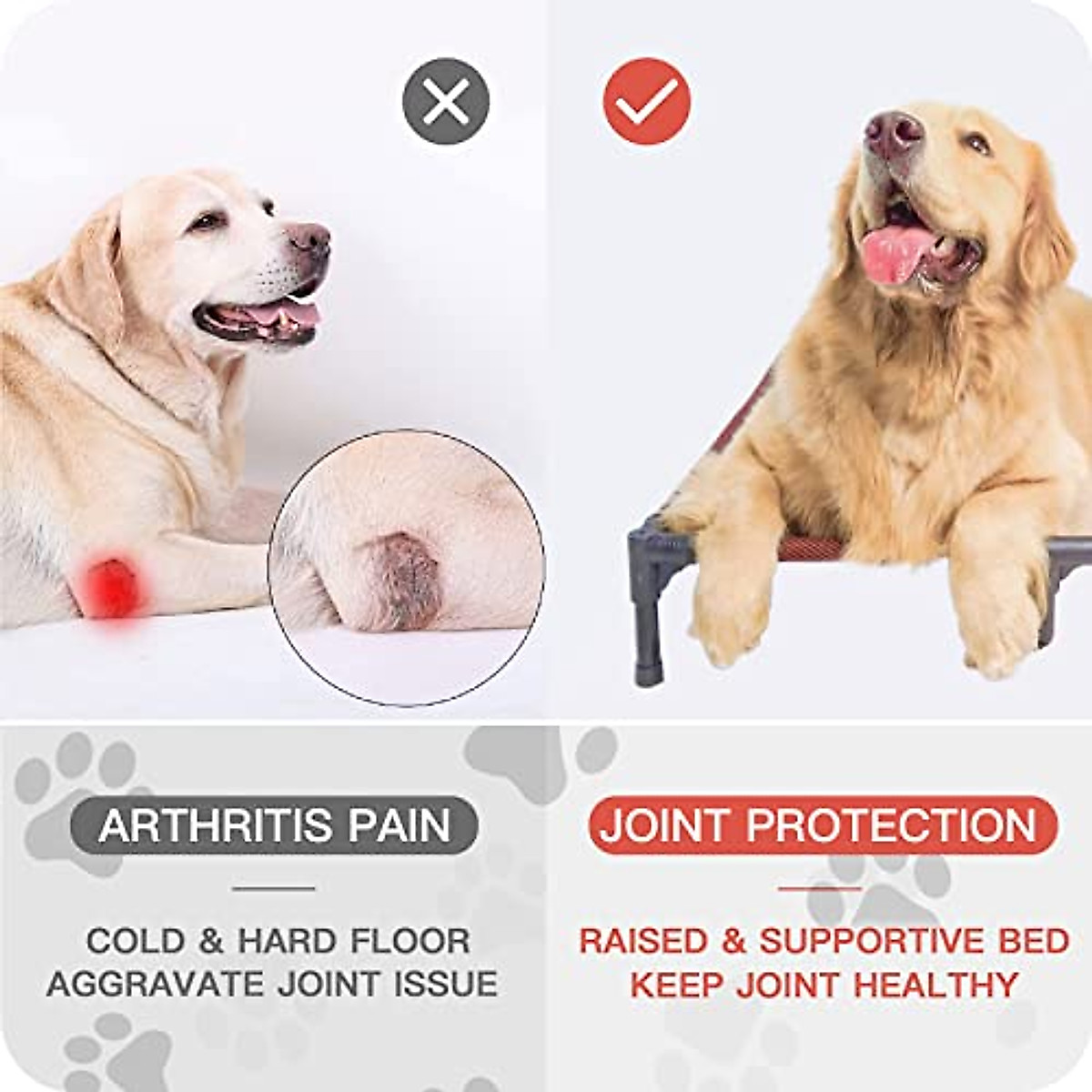 suddus Elevated Dog Beds Waterproof Outdoor, Portable Raised Dog Bed, Dog Bed Off The Floor, Dog Bed Easy Clean Indoor or Outdoor Use, Multiple Sizes