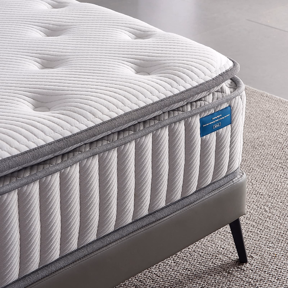 12 Inch Queen Mattress, Lechepus Cool Gel Memory Foam Hybrid Mattress with Pocket Innerspring, Medium Firm Pillow Top Mattresses for Supportive & Pressure Relief