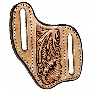 CHALLENGER Western Leather Hair-On 4" Knife Sheath Holder Pouch 2" Belt Loop 29FK10