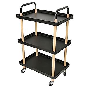 LIRUXUN Kitchen Three-Story Multi-Function Installation cart Living Room Home Accessories Storage Rack (Color : D)