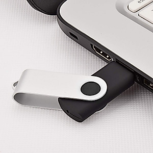 KEXIN 100 Pack 8 GB Flash Drive Bulk USB Flash Drive Thumb Drive Bundle USB Flash Drives Swivel Design Memory Stick USB 2.0 Black