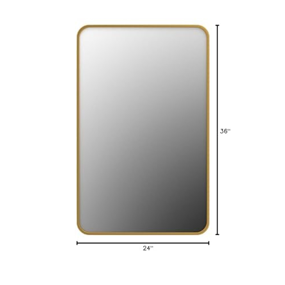 HOWOFURN 24’’x36’’ Bathroom Mirror, Gold Mirrors for Wall, Rectangular Wall Mount Mirror for Bathroom, Vertical & Horizontal Hung for Bedroom, Bathroom, Living Room