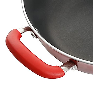 Kenmore Elite Andover Nonstick Platinum Forged Aluminum Cookware Set, 10-Piece, Red Gradient