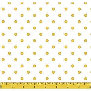 Stitch & Sparkle Fabrics, Dark Romance, Gold Metallic Dot White Cotton Fabrics, Quilt, Crafts, Sewing, Cut by The Yard, 44 Inches (SSDR007MC)