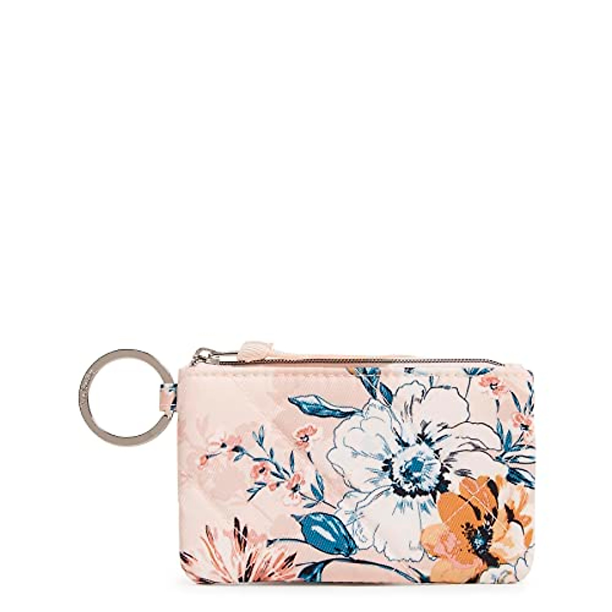 Vera Bradley Women's Performance Twill Zip ID Case Wallet, Peach Blossom Bouquet, One Size