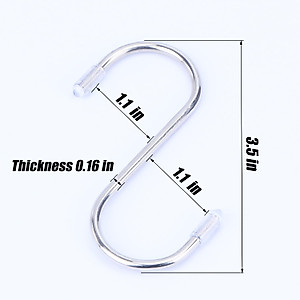 AMZFULY Stainless Steel 3.5 inch S Hooks for Hanging,Heavy Duty S Shaped Hooks for Kitchenware Pots Work Shop Utensils Clothes Bags Cups Bathroom Towels Plants-10 pcs