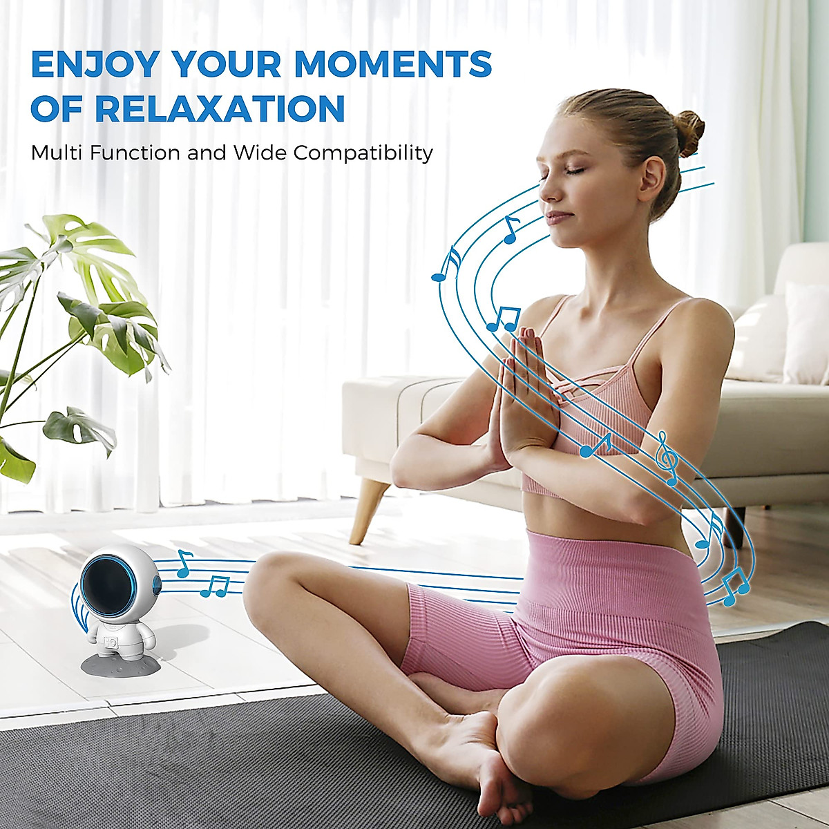 COMFIER Cute Cartoon Astronaut Bluetooth Speaker,Small Portable Wireless Speaker with TWS Pairing,Loud Stereo Sound, Decor for Home/Party/Outdoor/Beach,Fashion Style Bedroom Office Desk for Child