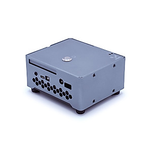 KKSB Odroid N2+ Case | Grey Aluminum Odroid N2+ Enclosure with 80mm Fan | 12mm Momentary Pushbutton Included