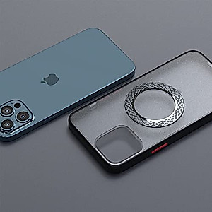 Universal Magnetic Ring, Magnetic Wireless Charging Conversion Kit,Magnetic Wireless Charger Universal Metal Rings Compatible with iPhone 13/13 Pro/13 mini/13 Pro Max/12, Galaxy S21 etc(Black - 2pcs)