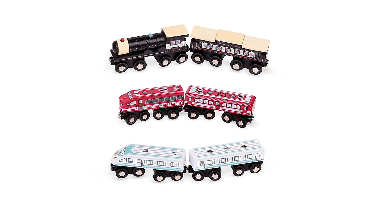 Battat Classic Wooden Train Set for Kids 3+ | Magnetic & Compatible
