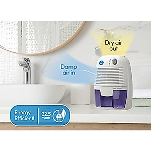 Whisper-quiet Eva-Dry EDV-1100 16 OZ Dehumidifier with Auto Shut Off for Home, Bedroom 1100 cubic feet (225 sq. ft), Bathroom, Kitchen, RV, and Closet - Small Dehumidifiers to Remove Moisture