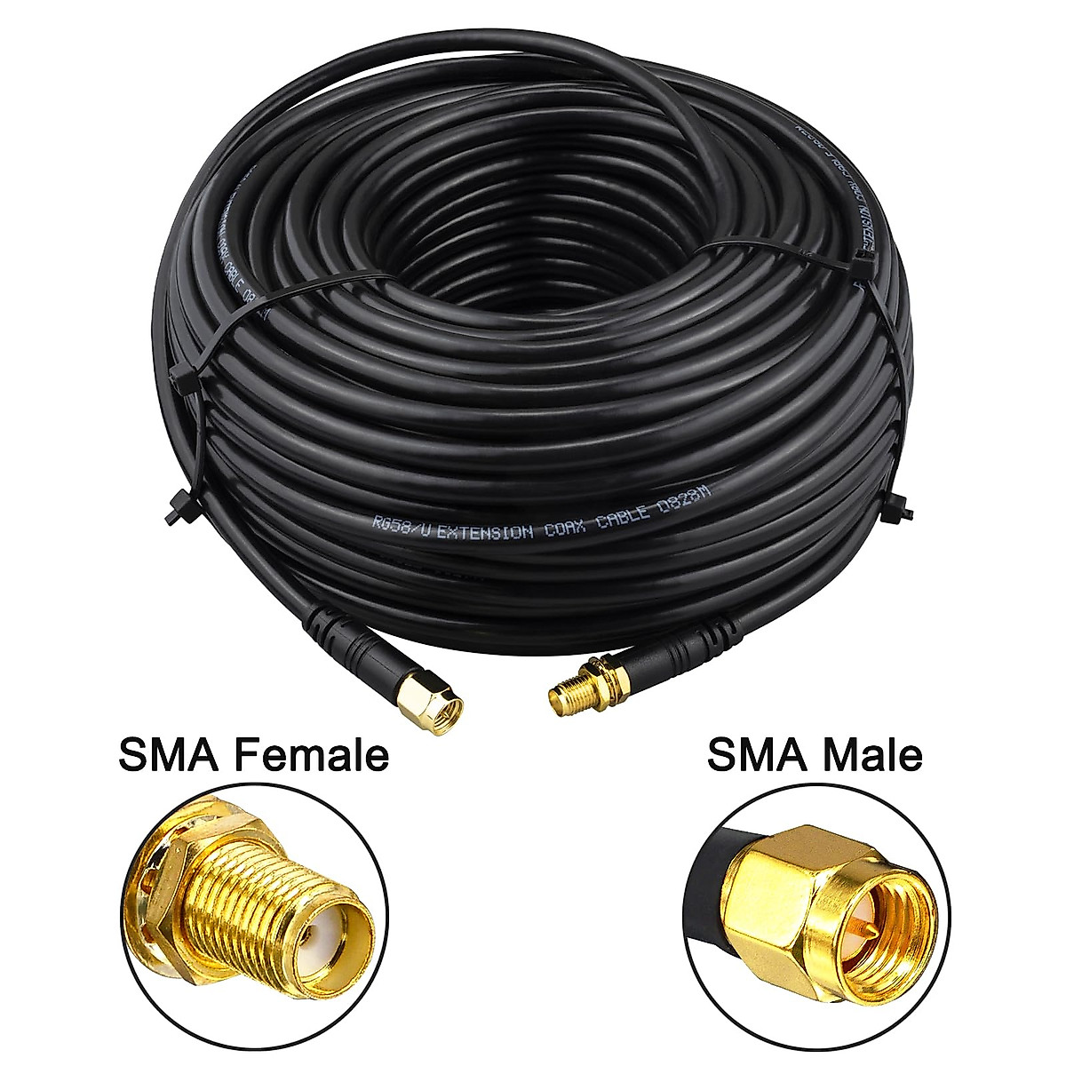 Boobrie 98.4ft WiFi Antenna Cable SMA Male to SMA Female RG58/U Coaxial Cable 50 ohms SMA Extension Cable Low Loss 4G Antenna WiFi Router Extension Cable 3G 4G LTE WiFi Antenna Wireless LAN