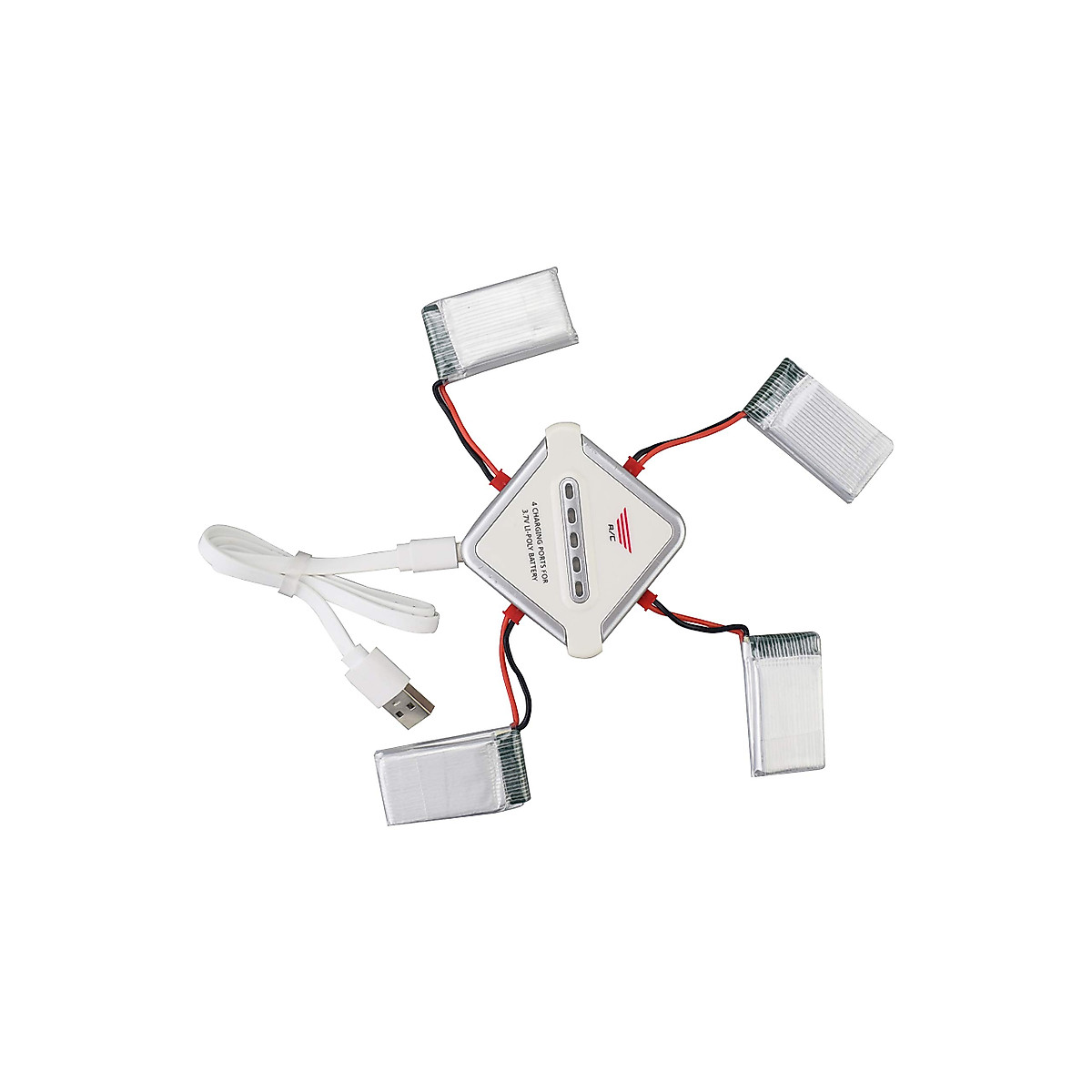 sea jump 4pcs 3.7V 750mah Li Battery with 4in1 Balance Charger for MJX X400 X400W X800 X300C Sky Viper S670 V950HD V950str s1750 V2450 HS110 HS200 HS200W HS110W Spare Parts Helicopter Battery