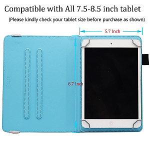 Universal 8 Inch Tablet Case, Universal 7 Inch Tablet Case, Rotating Tablet Case Cover for 7 8 Inch Android Tablet, Dluggs 360 Degree Rotating Stand Case for 7.0-8.5 Inch Tablet, Shiny Butterfly