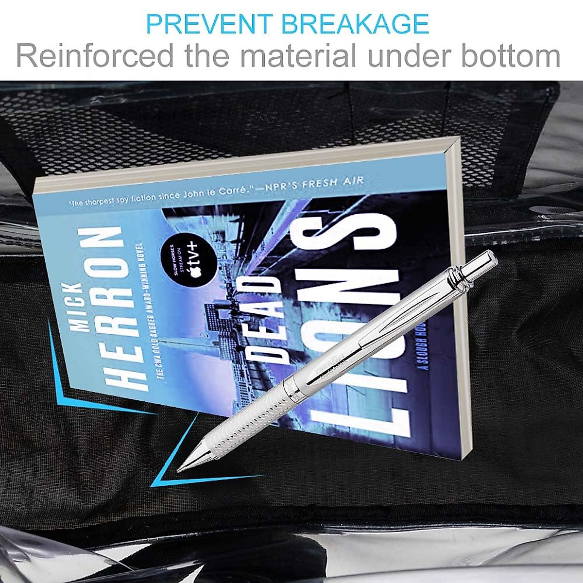 FTJCF Clear Backpack, Stadium Approved Transparent Bookbag, Heavy Duty PVC See Through Backpack - Black